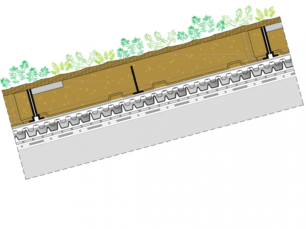 VEGall SLOPE A - systém šikmé zelené střechy do 50° | Alliq